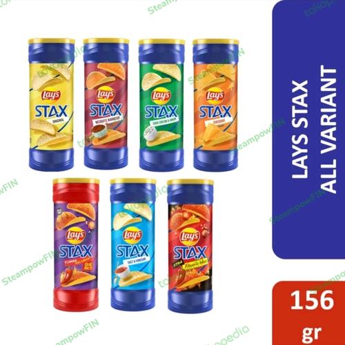Jual Lays Lay's Stax Cheddar Cheese / Barbecue BBQ Snack Import Snek ...