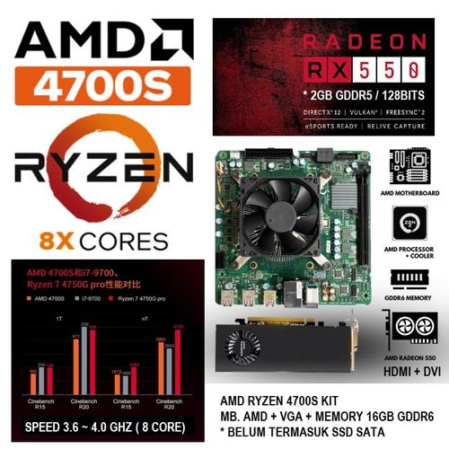 Jual Desktop KIT AMD Ryzen 4700s + Ram 16GB + VGA RX550 2GB - Kota ...