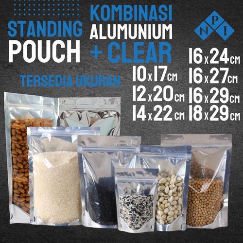 Jual Standing Pouch Clear Zip Lock Metalize Alumunium Plastik Klip ...