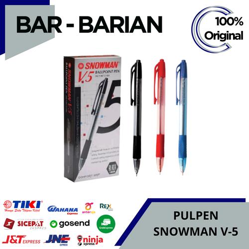 Jual PULPEN / PEN / PENA SNOWMAN V-5 Hitam / BALLPOINT SNOWMAN MURAH ...