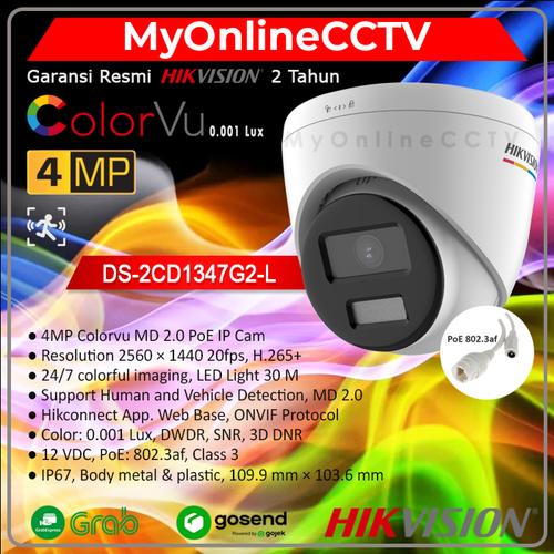 Promo DS-2CD1347G2-L Hikvision IP Camera PoE CCTV Indoor 4MP ColorVu Resmi - 2CD1347G2H-LIU ...