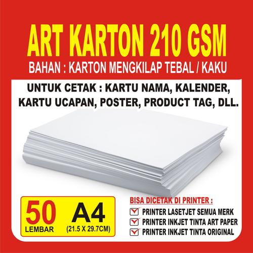 Jual Art Karton 210 gsm A4 / Kertas Art Carton Paper Glossy 210 gram ...
