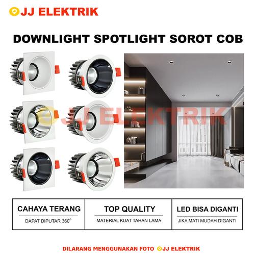 Jual Lampu LED downlight plafon 12w 12 watt COB - PUTIH KOTAK, WARMWHITE - Kab. Tangerang ...