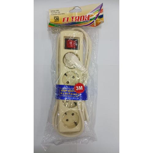 Jual Stop kontak Eltron 4L + kabel 3mtr / colokan/ Extension colokan ...
