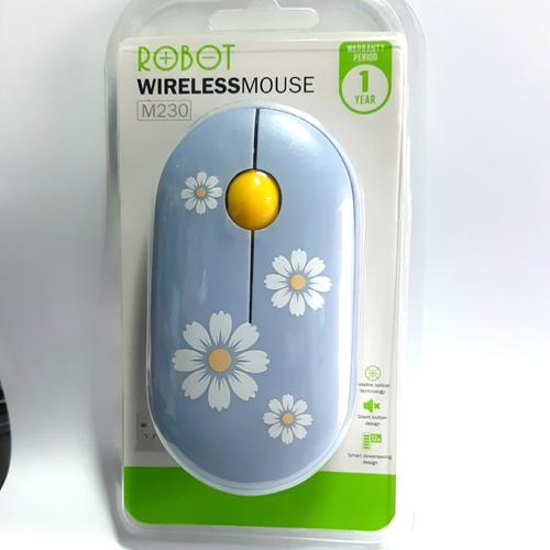 Jual ROBOT MOUSE WIRELESS LUCU IMUT SILENT CLICK PEBBLE M230 - flower ...