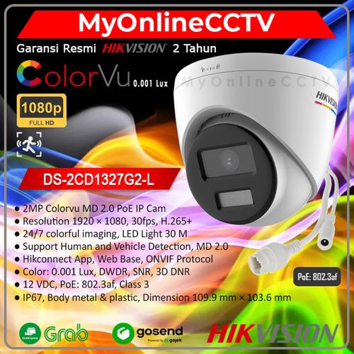 Promo DS-2CD1327G2-L Hikvision IP Camera PoE CCTV Indoor 2MP ColorVu ...