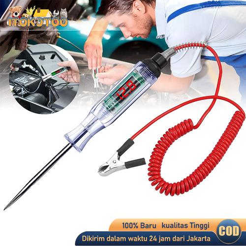 Jual Tespen Test Pen Digital Dc 6v/12v/24v/36v Tespen Listrik - Merah ...
