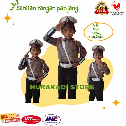Jual seragam kostum karnaval profesi pocil anak baju polisi anak tk - L ...