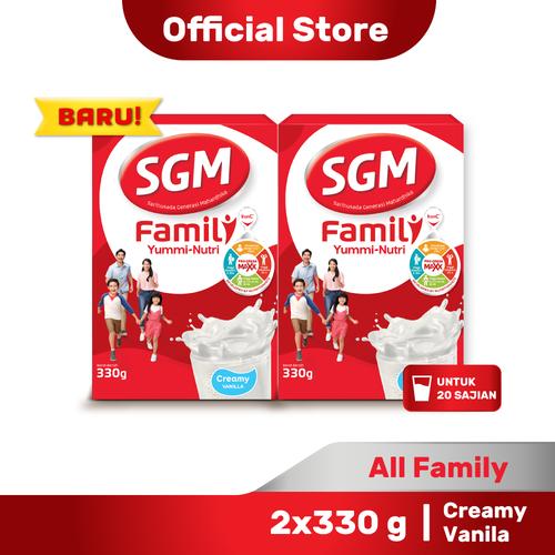 Promo SGM Family Yummi Nutri Creamy Vanila Susu Keluarga 330gram x 2 ...