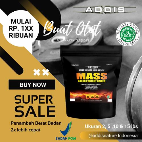Jual ADDIS MASS GAINER 15 LBS SUSU PENAMBAH BERAT BADAN DAN MASSA OTOT ...