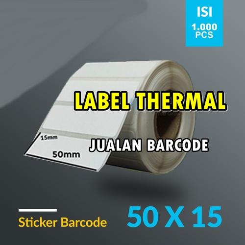 Jual LABEL BARCODE 50 X 15 KERTAS STICKER THERMAL 50x15 mm (1000 pcs ...