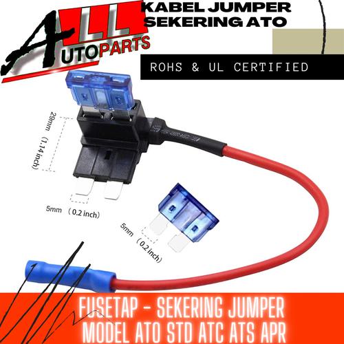 Jual Sekering Jumper ATO ATC Standar Soket Piggy Back Blade Fuse Tap Add A - Jakarta Timur - All ...