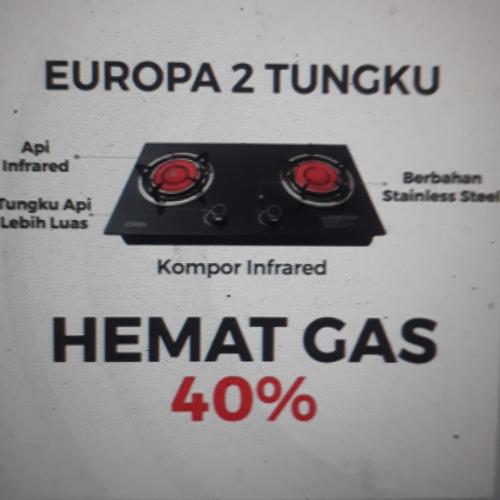 Promo Kompor Gas Tanam Kaca 2 Tungku Bara Europa - Bisa Tanam / Duduk ...