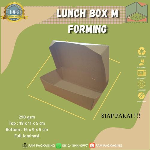 Jual PAPER LUNCH BOX RAKIT FORMING KEMASAN KOTAK MAKANAN KRAFT MEDIUM ...