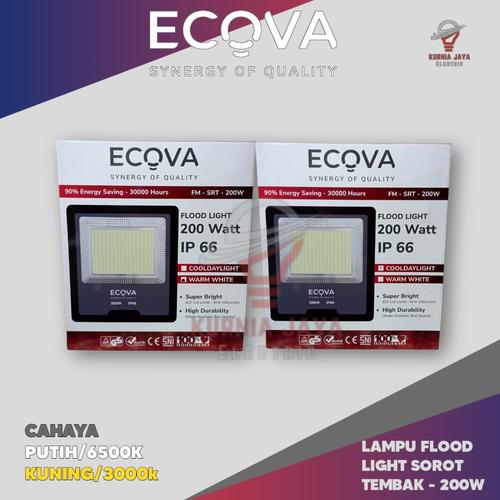 Jual Ecova Lampu Sorot Flood Light 200 Watt SMD Putih / Kuning 220v ...