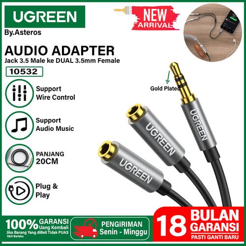 Promo UGREEN Kabel Aux Audio Share Music Splitter 3.5mm Male To 2 ...