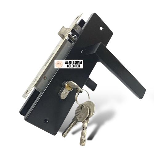 Jual Handle set kunci hitam ukuran 20 cm Gagang pintu rumah hitam ...