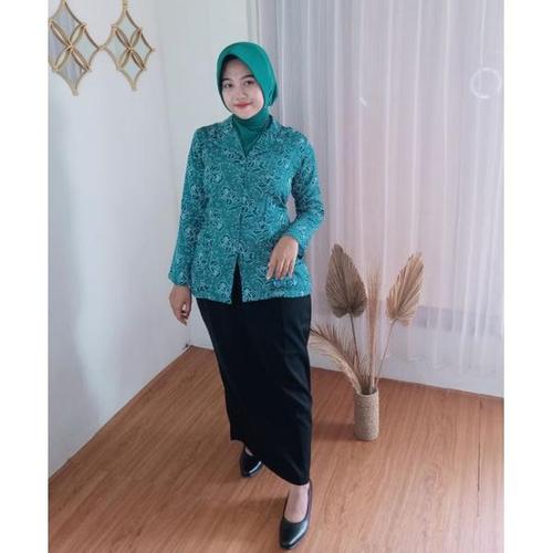 Jual Baju PKK Batik Furing dan non furing warna hijau dan biru - Biru ...