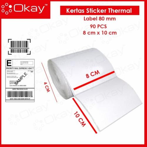 Jual OKAY KERTAS LABEL STICKER PER PCS ISI 90 PCS UKURAN 80X100MM ...