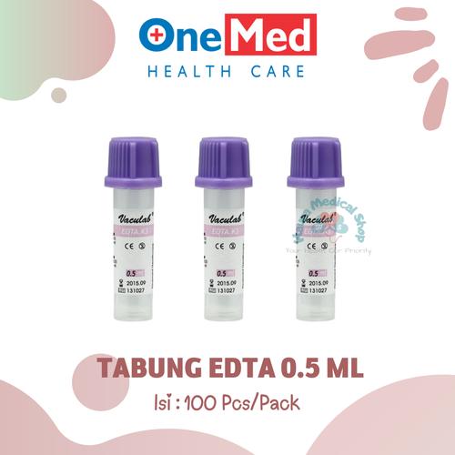 Jual Tabung Darah Vaculab MICRO EDTA 0.5ml Glass OneLab Onemed Box Isi ...