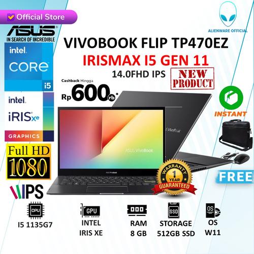 Promo ASUS VIVOBOOK FLIP 14 TP470EZ TOUCH IRISMAX I5 1135G7 8GB 512SSD ...