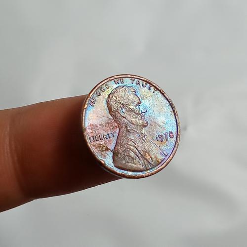 Jual 188 - koin kuno Amerika one cents dollar Lincoln rainbow tone ...