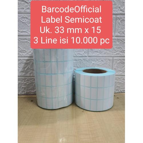 Jual LABEL PRINTER BARCODE 33X15MM - 33X15 MM - 3 LINE SEMICOATED ISI ...