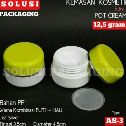 Jual POT CREAM 12,5 GR KOMBINASI PUTIH HIJAU/TEMPAT KRIM/KEMASAN ...