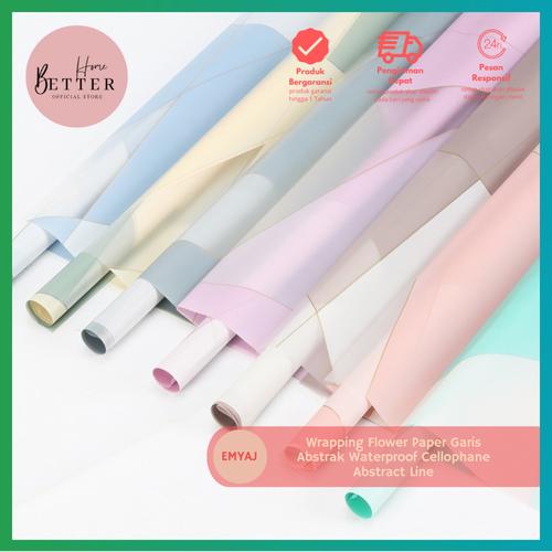 Jual Wrapping Flower Paper Garis Abstrak Waterproof Cellophane (ECER ...