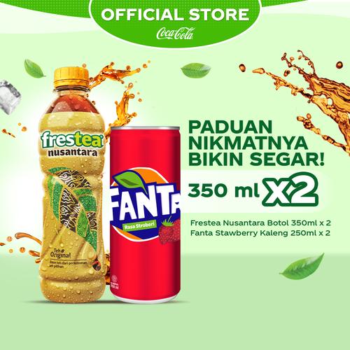 Promo Frestea Nusantara Botol 350ml x 2 - Fanta Stawberry Kaleng 250ml ...