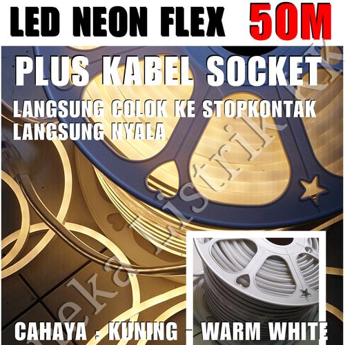 Jual LED NEON FLEX 50M 220V KUNING FLEXIBEL 50 METER FLEXIBLE SELANG ...
