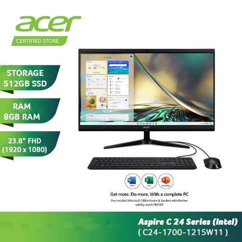 Promo ACER PC ALL IN ONE C24-1650 i3-1115G4 8GB 512GB SSD 23,8" FHD W11 ...