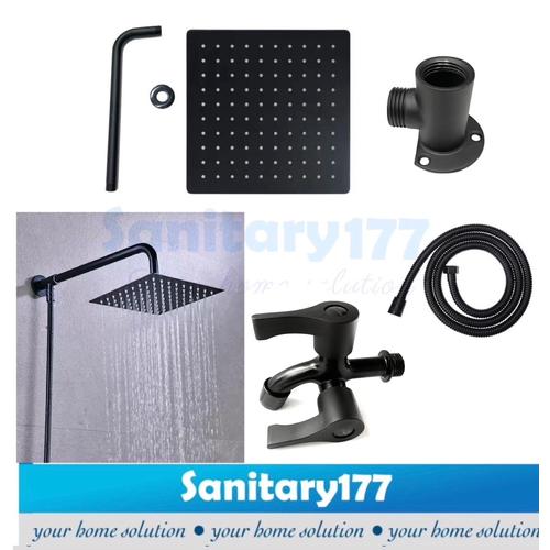 Jual Paket bundling wall shower kotak hitam complete 20cm tanpa bobok ...