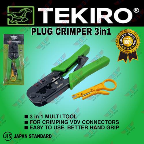 Jual TEKIRO Tang Crimping RJ45 RJ11 Plug Crimper 3in1 Crimping 8P 6P ...