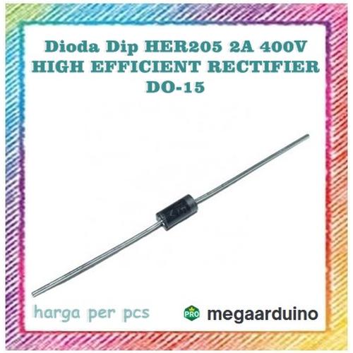 Jual Dioda Dip HER205 2A 400V DO-15 DIODE HER 205 HIGH EFFICIENT ...