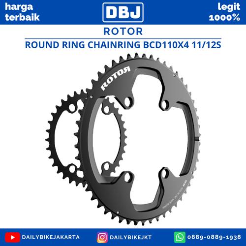 Jual ROTOR BRAND ROUND RING CHAINRING BCD110X4 12 11 SPEED CHAINRING ...