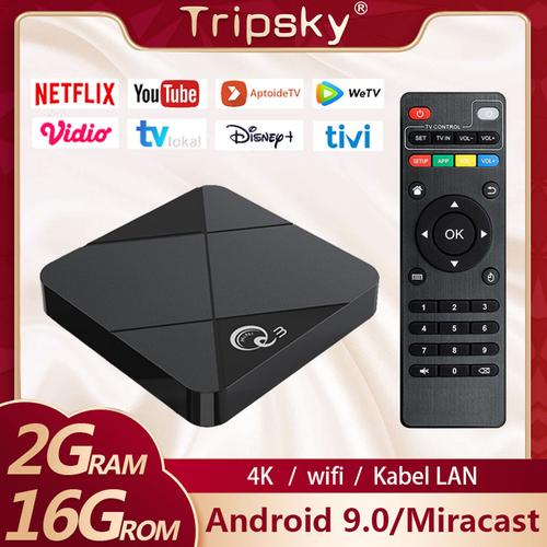 Promo Android Box Tv Ram 2GB 16GB Rom Q3 Android 9 STB Tv Box 4K Smart ...