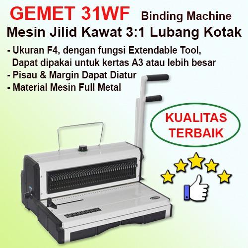 Jual Mesin jilid kawat / binding Lubang Kotak Folio F4, A3 - GEMET 31WF ...