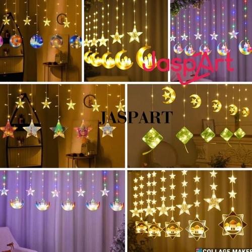 Jual [Mesjid Bulan] LAMPU LEBARAN TIRAI VIRAL 2023 HIASAN LAMPU HARI ...
