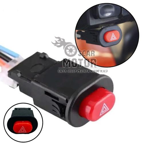 Jual SAKLAR HAZZARD SWITCH 1 TOMBOL PUSH ON OFF RED TRI ANGLE WARNING FLASH - Jakarta Barat ...