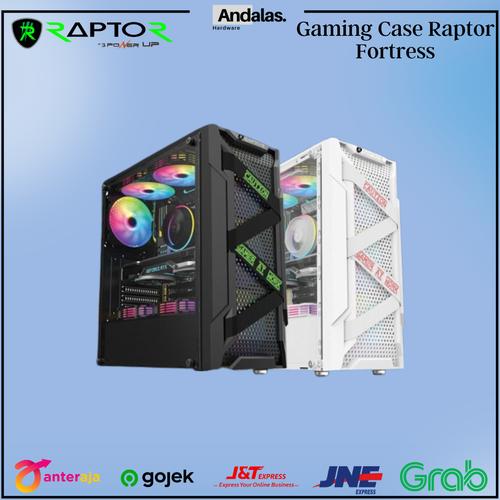Jual Gaming Case Casing PC Komputer Raptor Fortress White Black With 3 ...