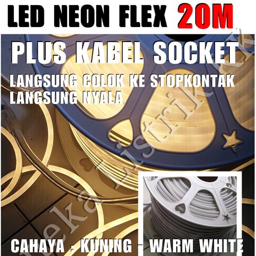 Jual LED NEON FLEX 20M 220V KUNING FLEXIBEL 20 METER FLEXIBLE SELANG ...
