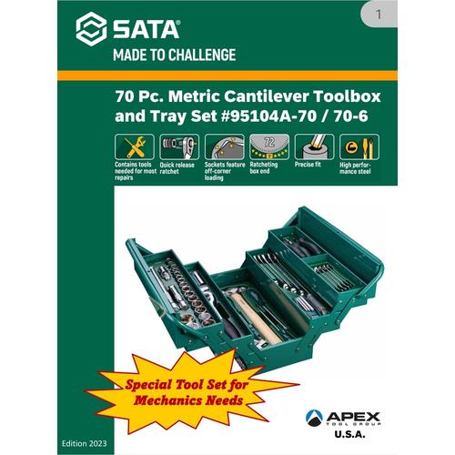 Jual SATA 70 pc Cantilever Toolbox and Tray set - Tool Set - Kota ...