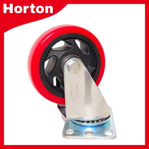 Jual RODA PVC MERAH 5 INCH HIDUP / SWIVEL 125 MM - REM BRAKE - Jakarta ...
