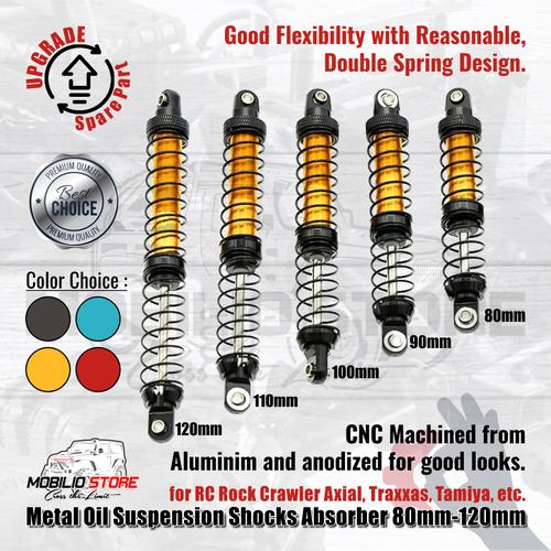 Jual Metal Oil Suspension Shocks Absorber 90mm-120mm for RC Rock ...