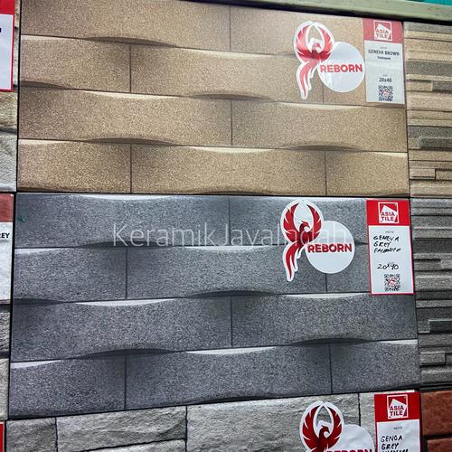 Jual ASIA TILE GENEVA GREY BROWN 20 x 40 KERAMIK DINDING BATU ALAM ...