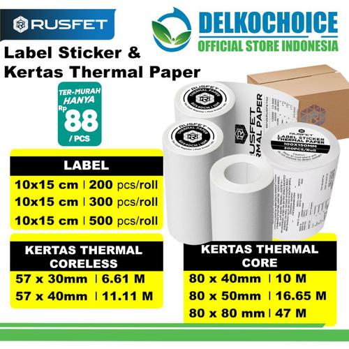 Jual Label Stiker & Kertas Thermal Printer Struk Kasir POS RUSFET DUS ...