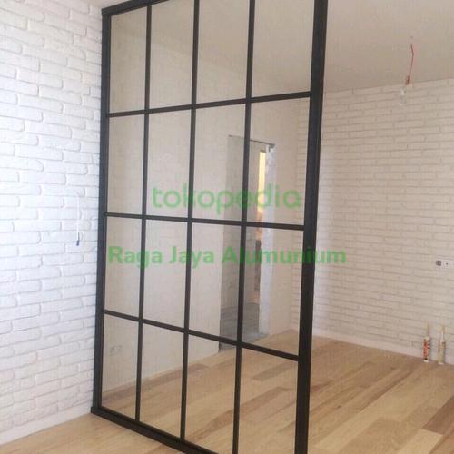 Jual partisi pembatas ruangan / sekat pemisah ruang aluminium kaca ...