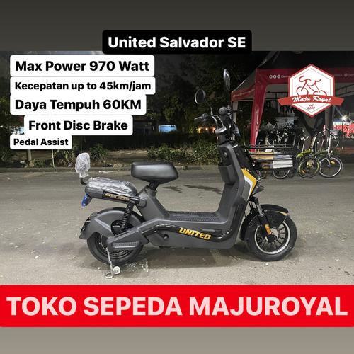 Jual SEPEDA LISTRIK UNITED SALVADOR SE 970 watt Electric Bike New Model - Blue White - Kota ...