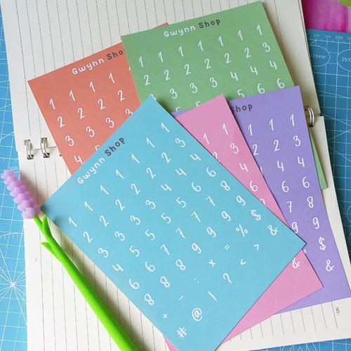 Jual Stiker Angka | Stiker Angka Aesthetic | Stiker Journal | Stiker ...